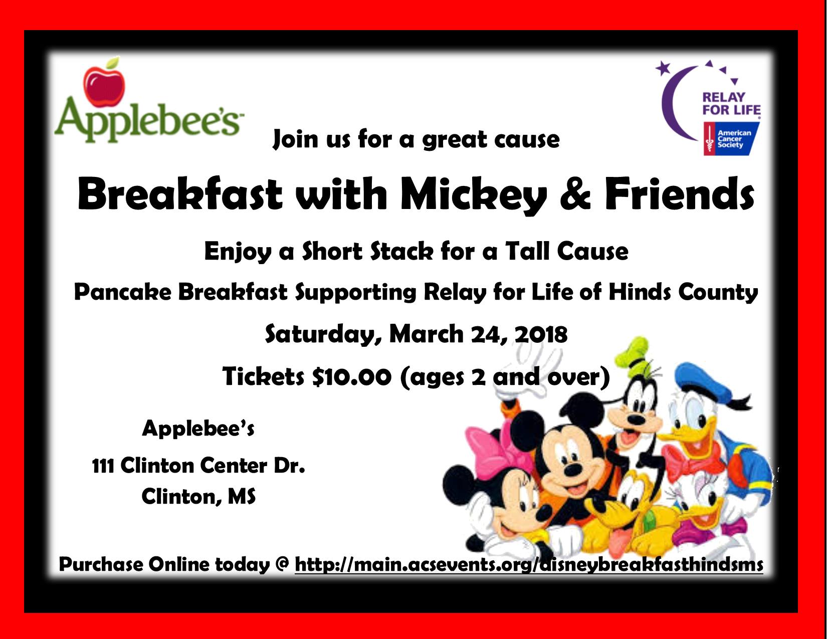 Relay for Life Hosts Breakfast with Mickey & Friends - The Clinton Courier
