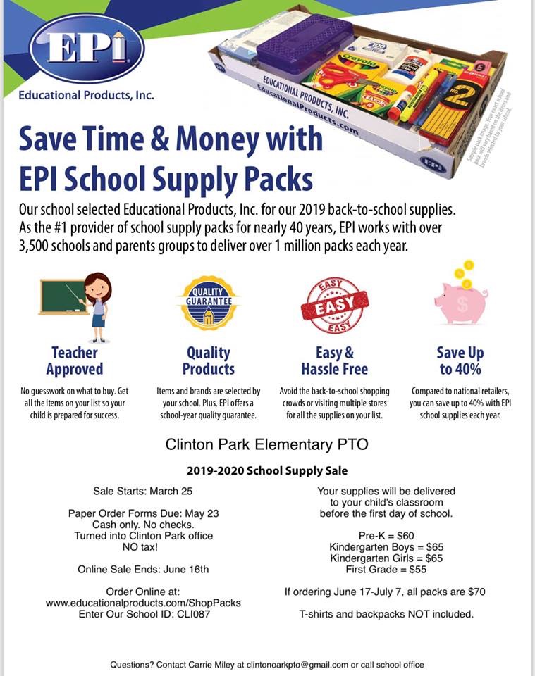 Clinton Park School Supplies - The Clinton Courier