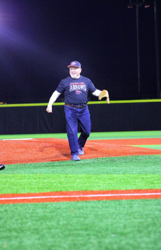 Former CHS infielder throws out first pitch at Arrows home opener - The ...